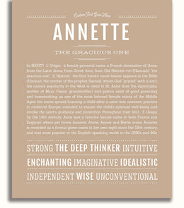 Annette | Name Art Print – Name Stories