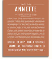 Annette Personalized Name Meaning Art Prints – Name Stories