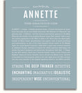 Annette Personalized Name Meaning Art Prints – Name Stories