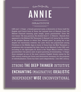 Annie Personalized Name Meaning Art Prints – Name Stories
