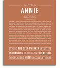 Annie Personalized Name Meaning Art Prints – Name Stories