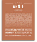 Annie | Name Art Print – Name Stories
