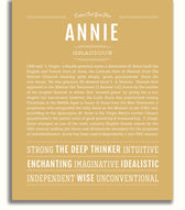 Annie | Name Art Print – Name Stories