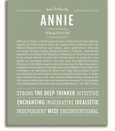Annie Personalized Name Meaning Art Prints – Name Stories