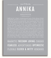 Annika Personalized Name Meaning Art Prints – Name Stories
