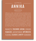 Annika Personalized Name Meaning Art Prints – Name Stories