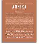 Annika Personalized Name Meaning Art Prints – Name Stories