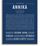 Annika Personalized Name Meaning Art Prints – Name Stories