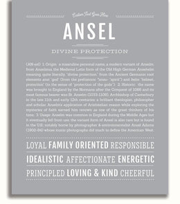 Ansel | Name Art Print – Name Stories