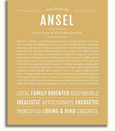 Ansel Personalized Name Meaning Art Prints – Name Stories