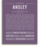 Ansley Personalized Name Meaning Art Prints – Name Stories