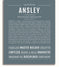 Ansley Personalized Name Meaning Art Prints – Name Stories