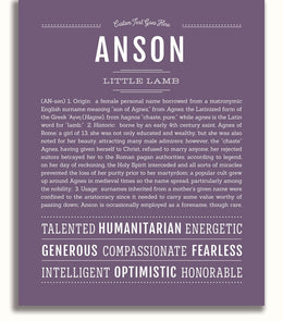 Anson (female) | Name Art Print – Name Stories