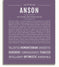 Anson Personalized Name Meaning Art Prints – Name Stories