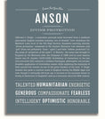 Anson Personalized Name Meaning Art Prints – Name Stories