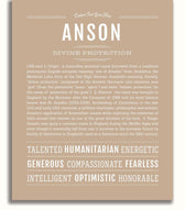 Anson Personalized Name Meaning Art Prints – Name Stories