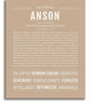 Anson Personalized Name Meaning Art Prints – Name Stories