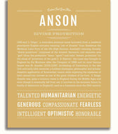 Anson Personalized Name Meaning Art Prints – Name Stories