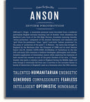 Anson Personalized Name Meaning Art Prints – Name Stories