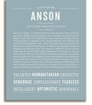 Anson Personalized Name Meaning Art Prints – Name Stories