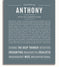 Anthony Personalized Name Meaning Art Prints – Name Stories