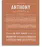 Anthony Personalized Name Meaning Art Prints – Name Stories