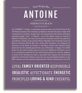 Antoine Personalized Name Meaning Art Prints – Name Stories