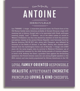 Antoine | Name Art Print – Name Stories