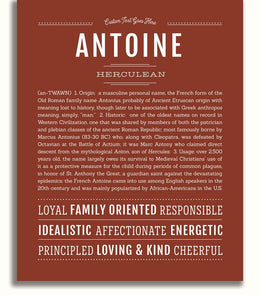 Antoine | Name Art Print – Name Stories