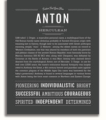 Anton | Name Art Print – Name Stories
