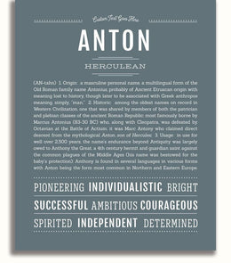 Anton | Name Art Print – Name Stories