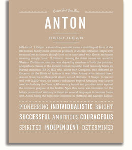 Anton | Name Art Print – Name Stories