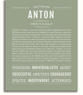 Anton | Name Art Print – Name Stories