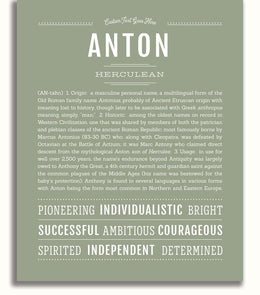 Anton | Name Art Print – Name Stories