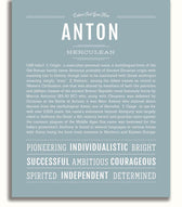 Anton Personalized Name Meaning Art Prints – Name Stories
