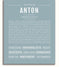 Anton Personalized Name Meaning Art Prints – Name Stories