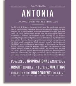 Antonia | Name Art Print – Name Stories