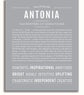 Antonia Personalized Name Meaning Art Prints – Name Stories