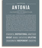 Antonia Personalized Name Meaning Art Prints – Name Stories