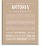Antonia Personalized Name Meaning Art Prints – Name Stories