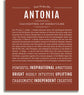 Antonia Personalized Name Meaning Art Prints – Name Stories