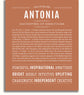 Antonia Personalized Name Meaning Art Prints – Name Stories