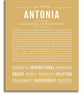 Antonia Personalized Name Meaning Art Prints – Name Stories