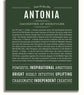 Antonia Personalized Name Meaning Art Prints – Name Stories