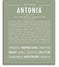 Antonia | Name Art Print – Name Stories