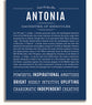 Antonia Personalized Name Meaning Art Prints – Name Stories
