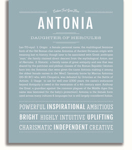 Antonia | Name Art Print – Name Stories
