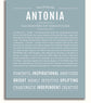 Antonia Personalized Name Meaning Art Prints – Name Stories