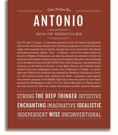 Antonio Personalized Name Meaning Art Prints – Name Stories