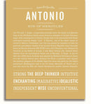 Antonio Personalized Name Meaning Art Prints – Name Stories